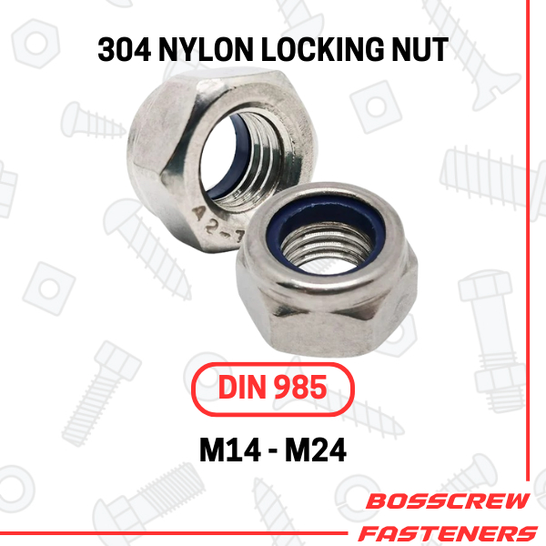 SS Nylon Lock Nut m14 ~ m24 (DIN985) (Stainless Steel Locking Nut), 304 ...