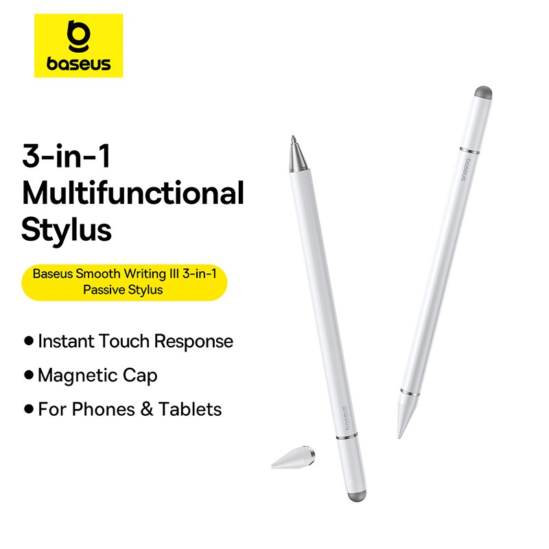 Baseus Smooth Writing III 3-in-1 Passive Stylus Pen Point Stylus for ...