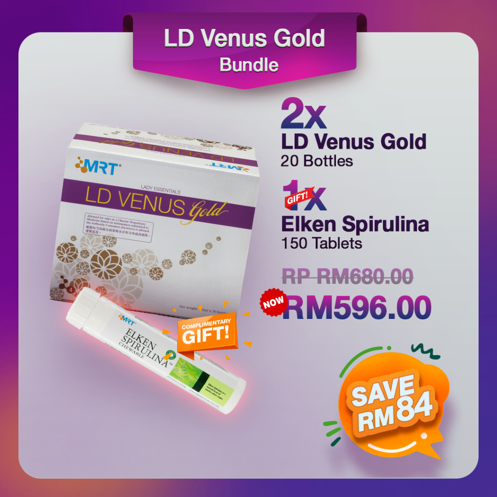 [Bundle] 2 LD Venus Gold (20 Bottles) + 1 Elken Spirulina (150 Tablets ...