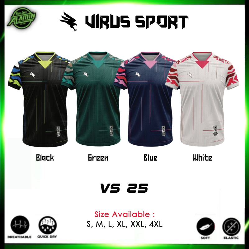 Jersi Virus Sport Code VS25 | Sesuai dan selesa untuk bersukan | Original Virus Sport | Shopee ...