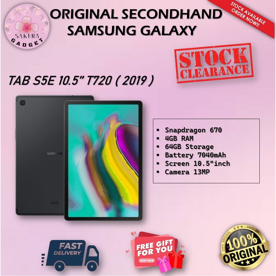 ORIGINAL SECONDHAND SAM Galaxy TAB S5E 10.5'' T720 ( 2019 ) WIFI | 4G ...