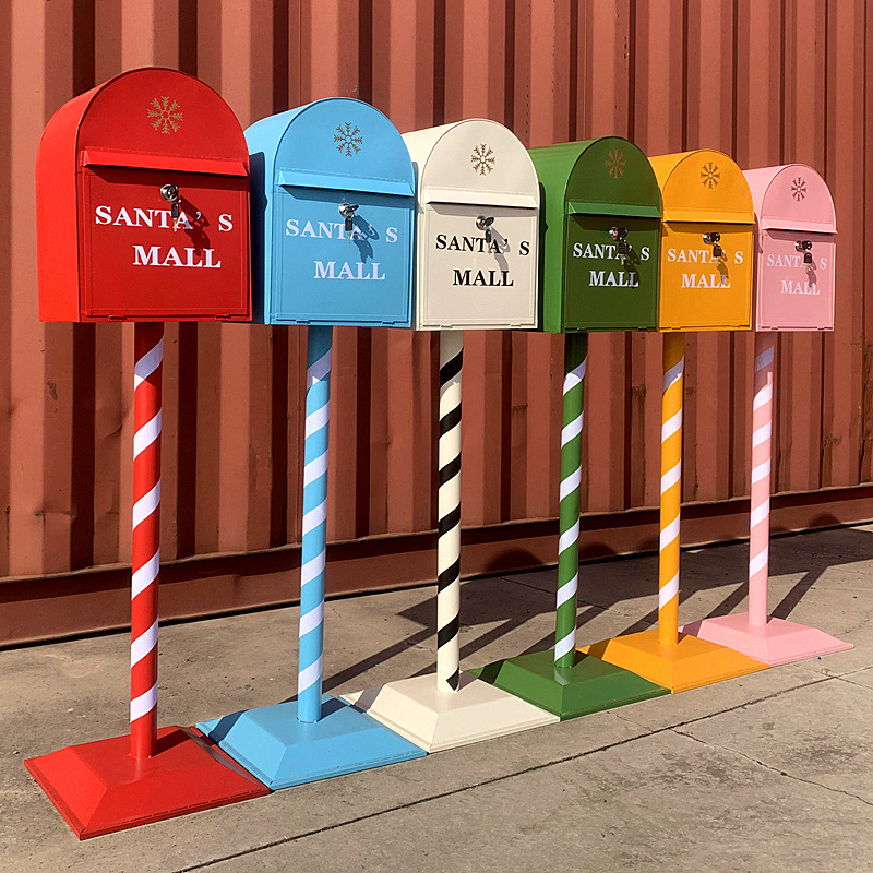 Retro British Style Wrought Iron Mailbox Mailbox Model Decoration ...