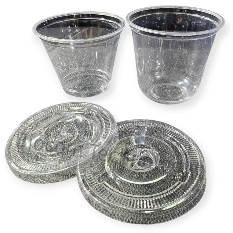 Assorted Sizes 50pcs PET Clear 9oz Flat Cup Bottom U-Shape Cup Pudding ...