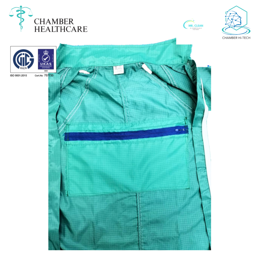 Chamber ESD Cleanroom Smock with attached Foldable Bag [Color: Dark ...