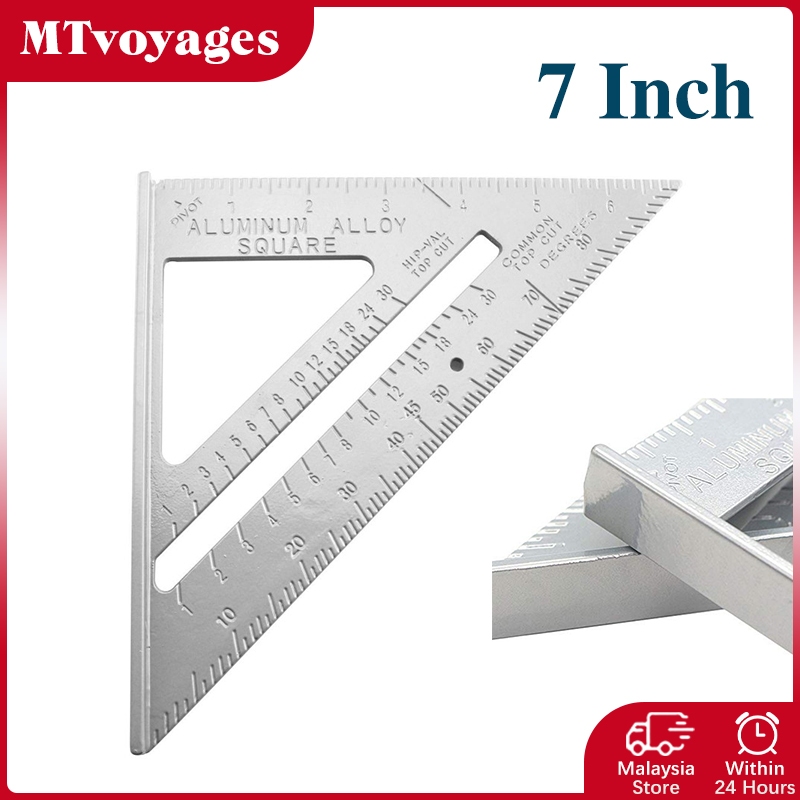 Aluminium Alloy Triangle Scribe Notches Angle Ruler Carpentry Ruler For ...