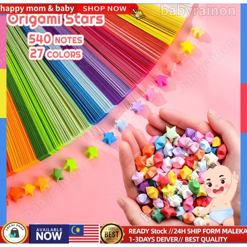 540PCS Star Paper Strips Lucky Star Paper Handcraft Origami Paper ...