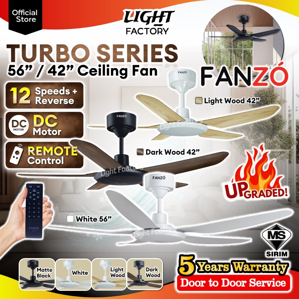 🔥HOT🔥SIRIM FANZÓ Turbo 42" 56" DC Motor Ceiling Fan 24 Speeds with ...