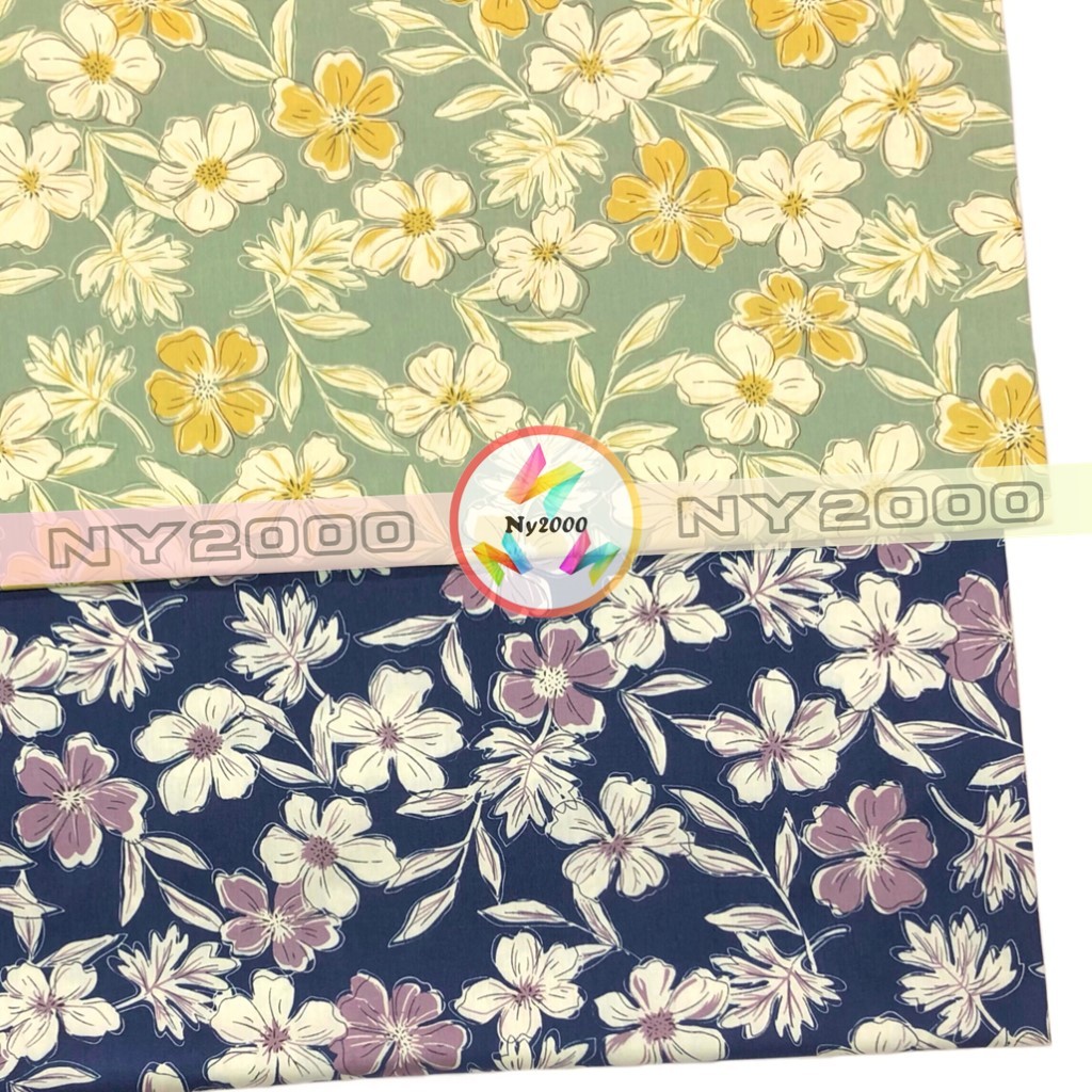 Kain Comb Cotton Corak Bunga Cantik (Bidang 60") / Japanese Big Flower ...
