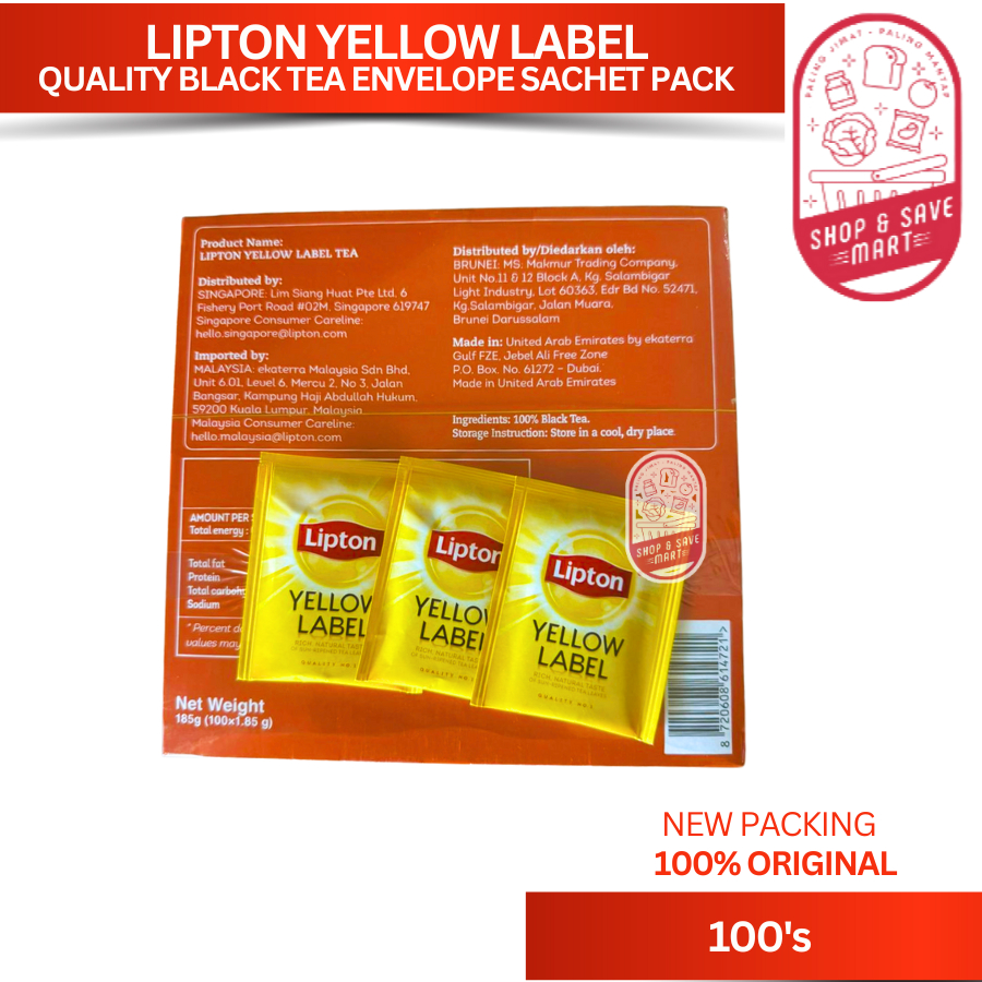 Lipton Quality Black Tea Enveloped Bag 100's | Lipton Kualiti Teh Hitam ...