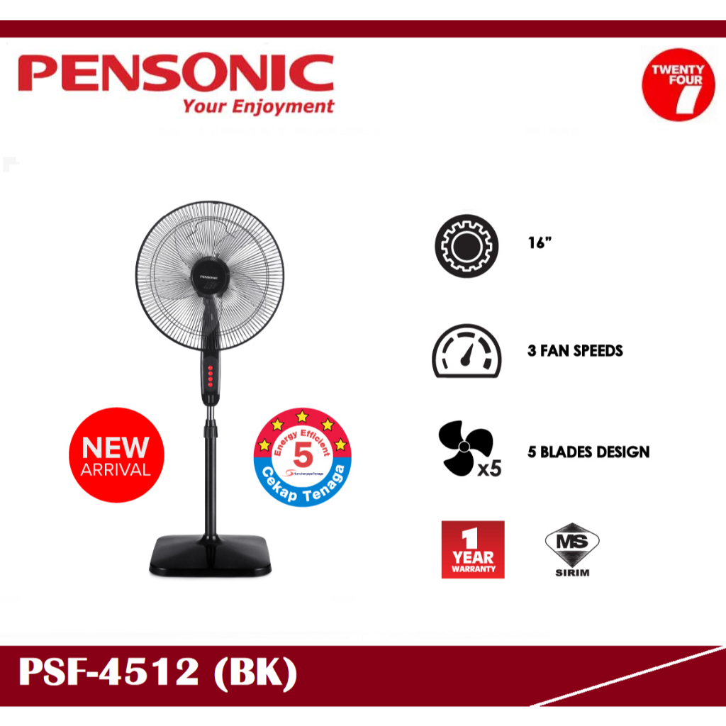 PENSONIC 16" Stand Fan | PSF-4512 (BK) | Shopee Malaysia