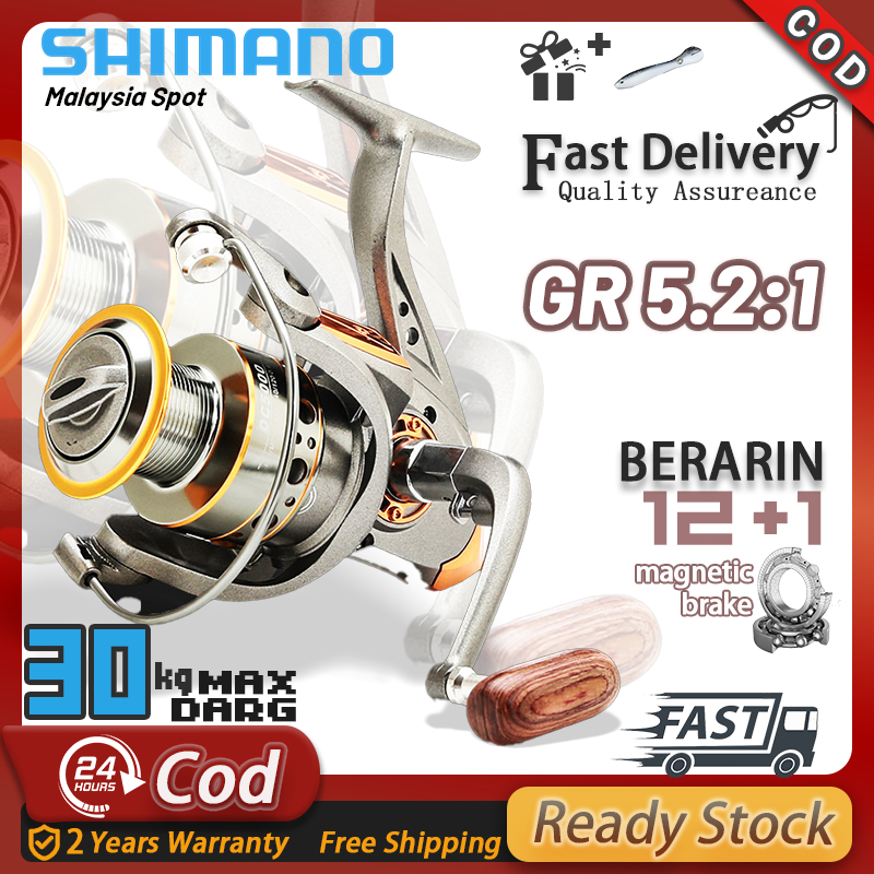 SHIMANO Fishing Reel Saltwater Spinning Reel Baitcasting Reel Mesin Pancing Bullzen Reel Surf ...