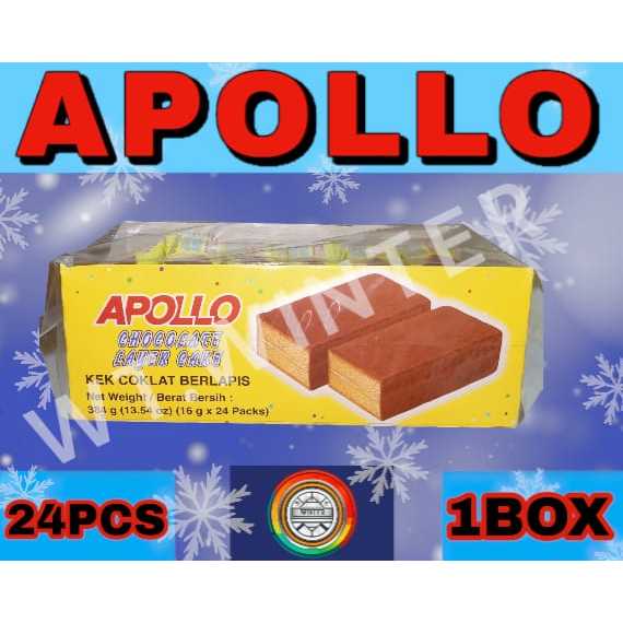 ( APOLLO ) KEK COKLAT (1BOX = 24PCS) ( APOLLO ) BERLAPIS CHOCOLATE CAKE ...