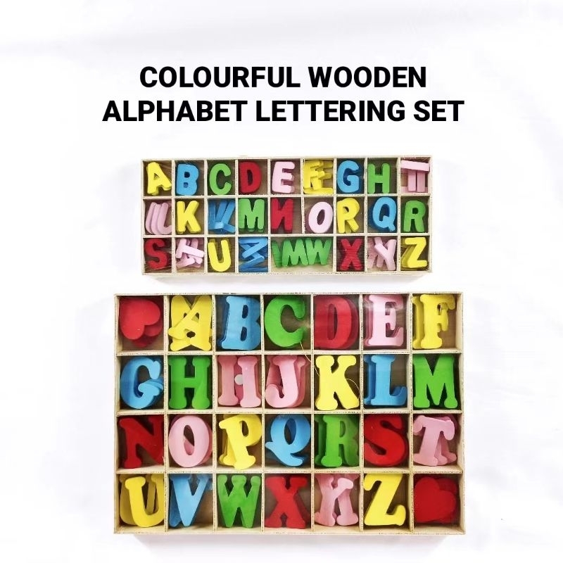 (1SET) Natural Wooden Alphabet Lettering Set [ Colourful ] | 手工字母木片 X ...
