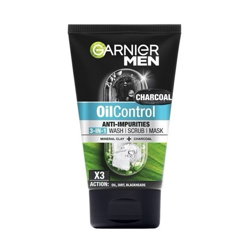 Garnier Men Turbo Light Oil Control 3in1 Charcoal Foam / pencuci Muka ...