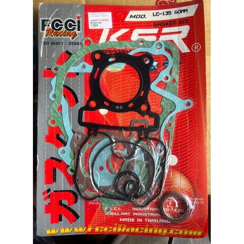 LC135 Y15 60MM Gasket Complete Set Copper Lc135 4s FCCI Racing Gasket ...