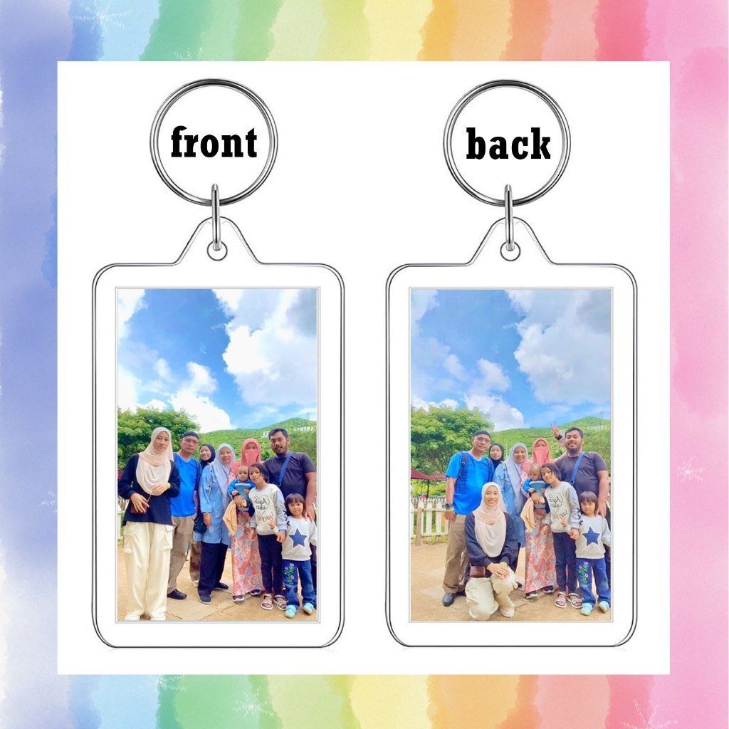 KEYCHAIN CUSTOM PHOTO (FRONT BACK) 1 keychain 2 gambar | Shopee Malaysia
