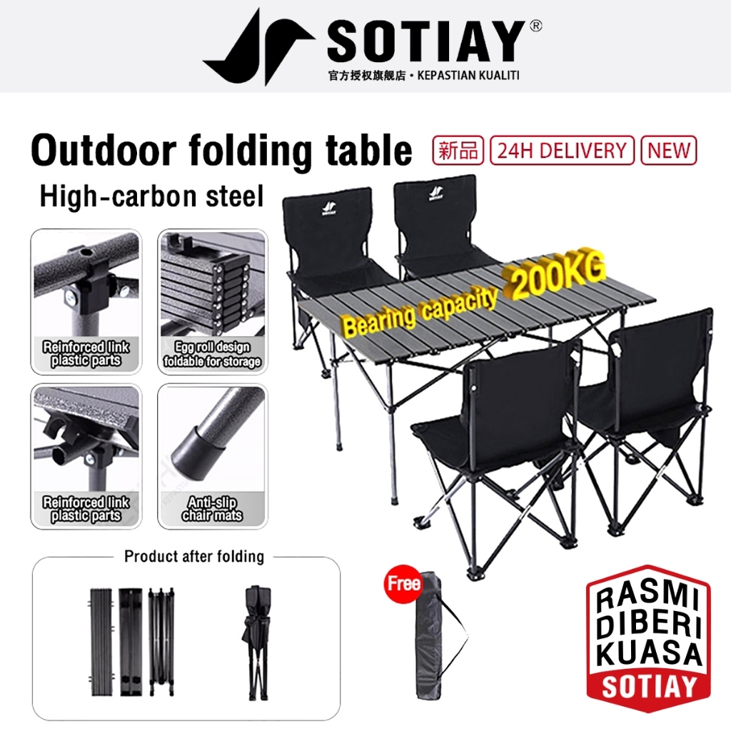 Meja camping table Portable foldable table camping outdoor table and chair set light High-carbon ...