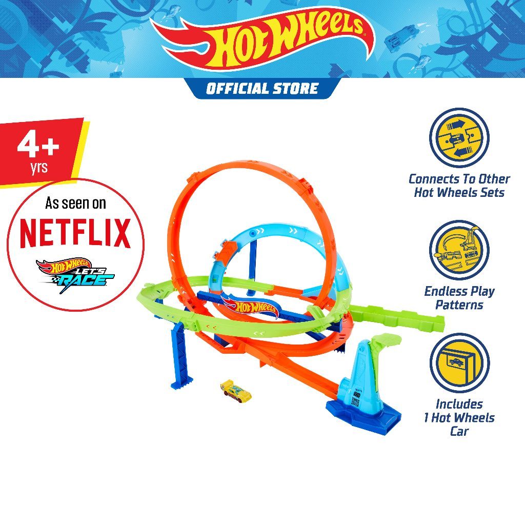 Hot Wheels Action Loop Cyclone Challenge Track Set HTK16 | Shopee Malaysia