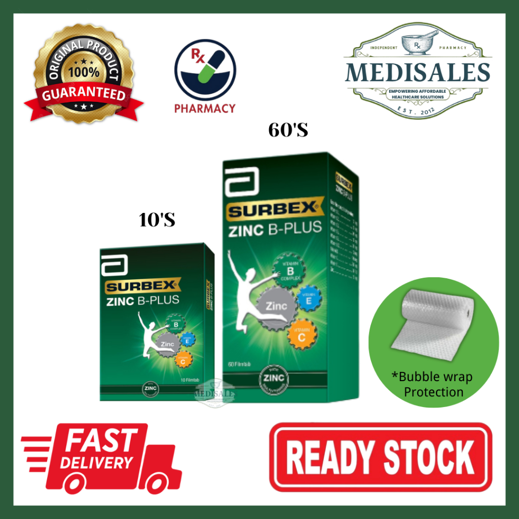 ABBOTT SURBEX ZINC B-PLUS 10'S | 60'S | Shopee Malaysia