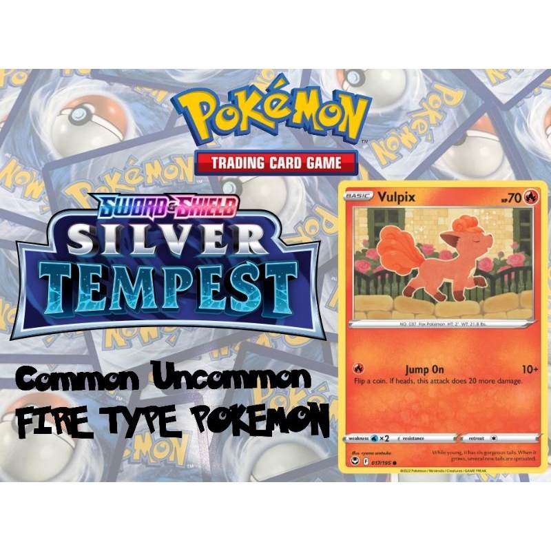 Pokemon TCG Card / Silver Tempest / Common UNCOMMON / FIRE TYPE POKEMON ...