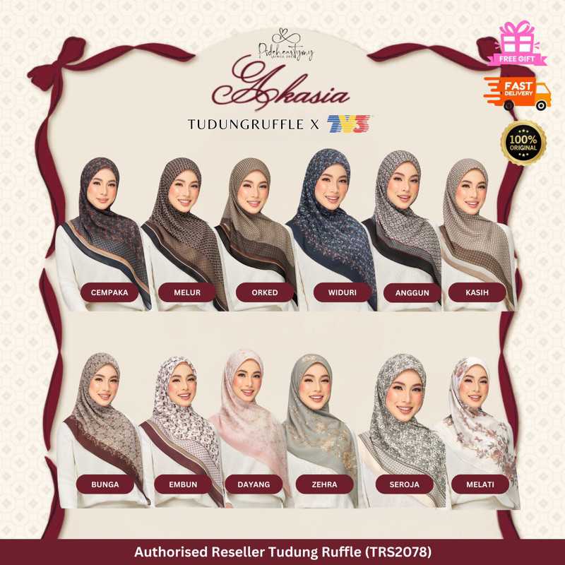 TUDUNG RUFFLE x TV3 AKASIA (WHITE LABEL EDITION) | Shopee Malaysia