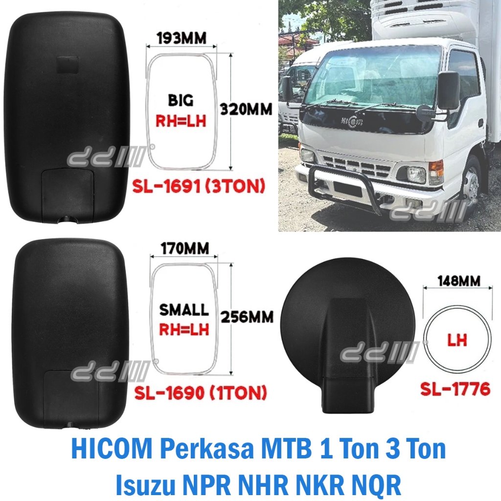 HICOM 2.8 4.3 MTB Perkasa 1 Ton 3 Ton Isuzu NPR NHR NKR NQR Side Mirror ...