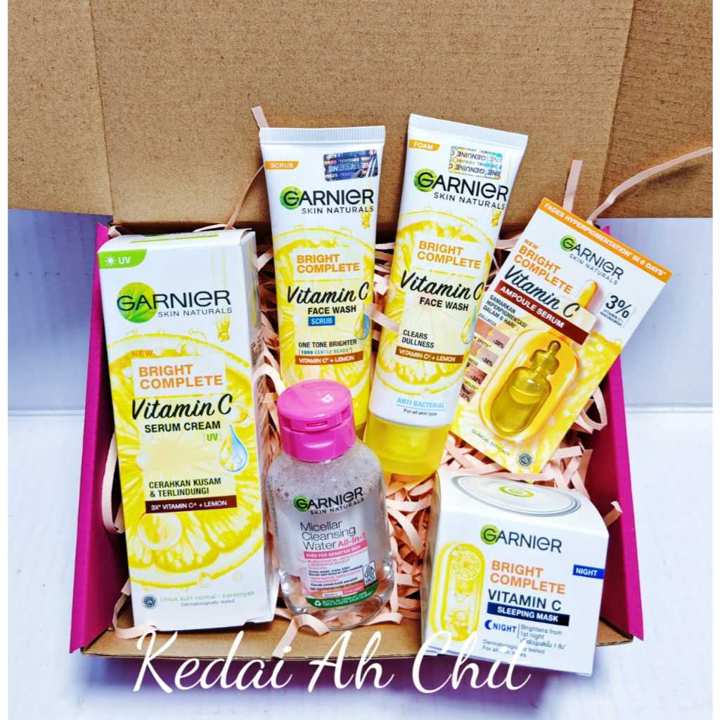 GARNIER Bright Complete Mini Trial Set - Cute Pink Box + Wish Card ...