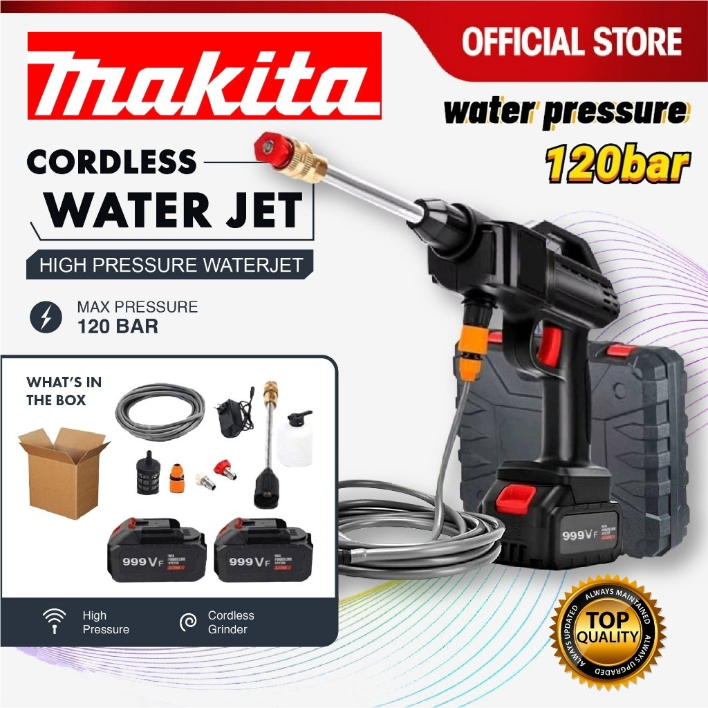 Makita Cordless Water Jet Portable Car Wash High-Pressure Gun Machine Cleaner Air Mesin Cuci ...
