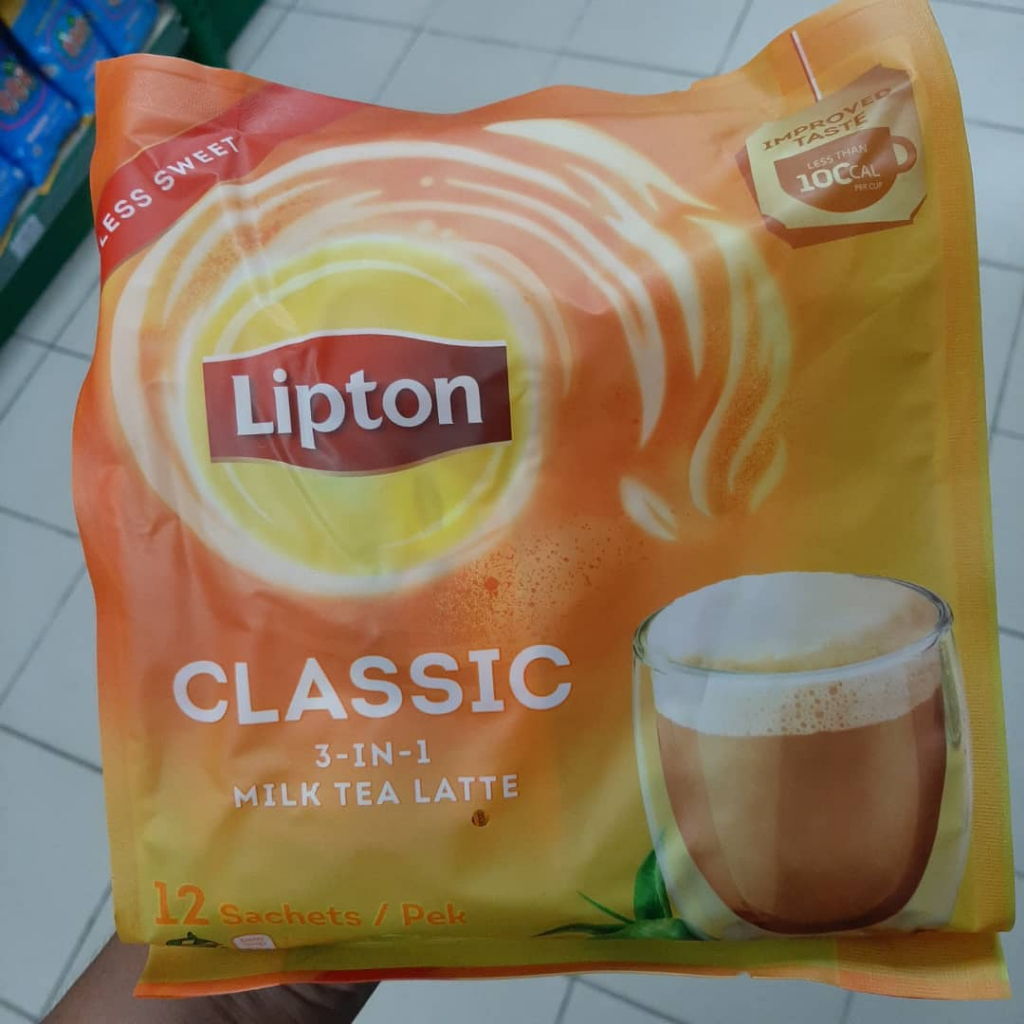 LIPTON CLASSIC 3-in-1 milk tea latte 12s X 20g less sweet | Shopee Malaysia