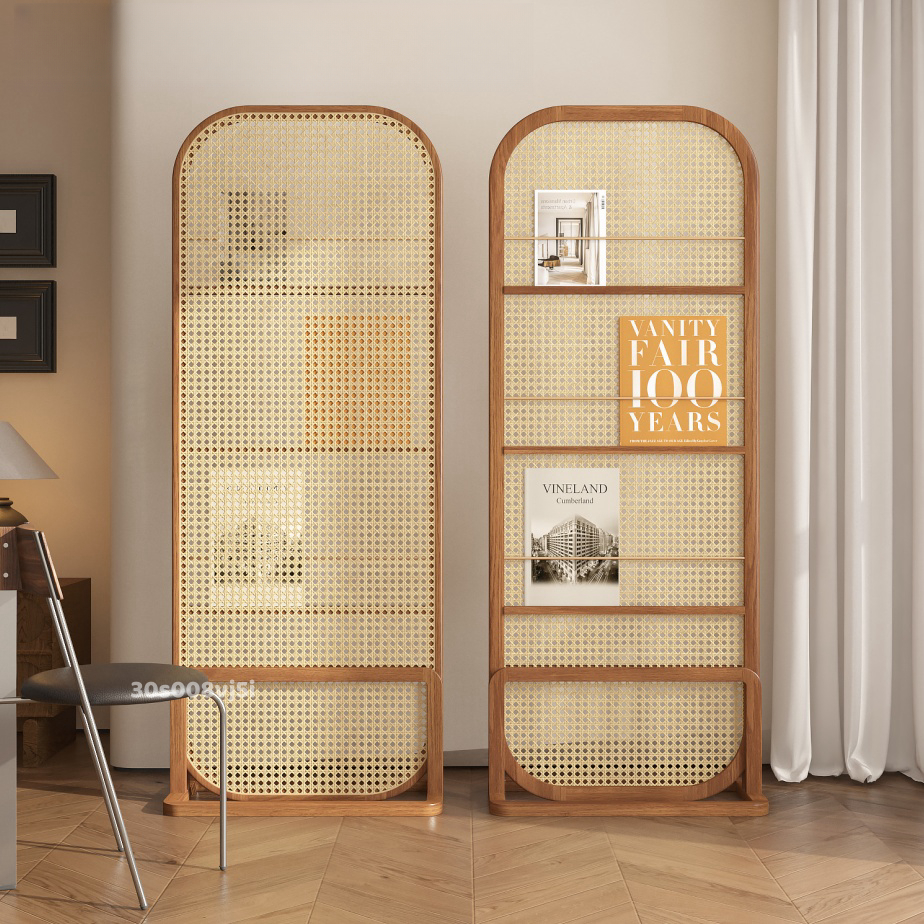 Rattan partition screen wood living room partition screen divider room ...