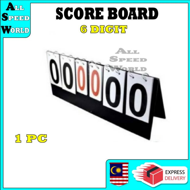 SCORE BOARD 6 DIGIT PORTABLE FLIP SPORTS / GAME COMPETITION COUNTER ...