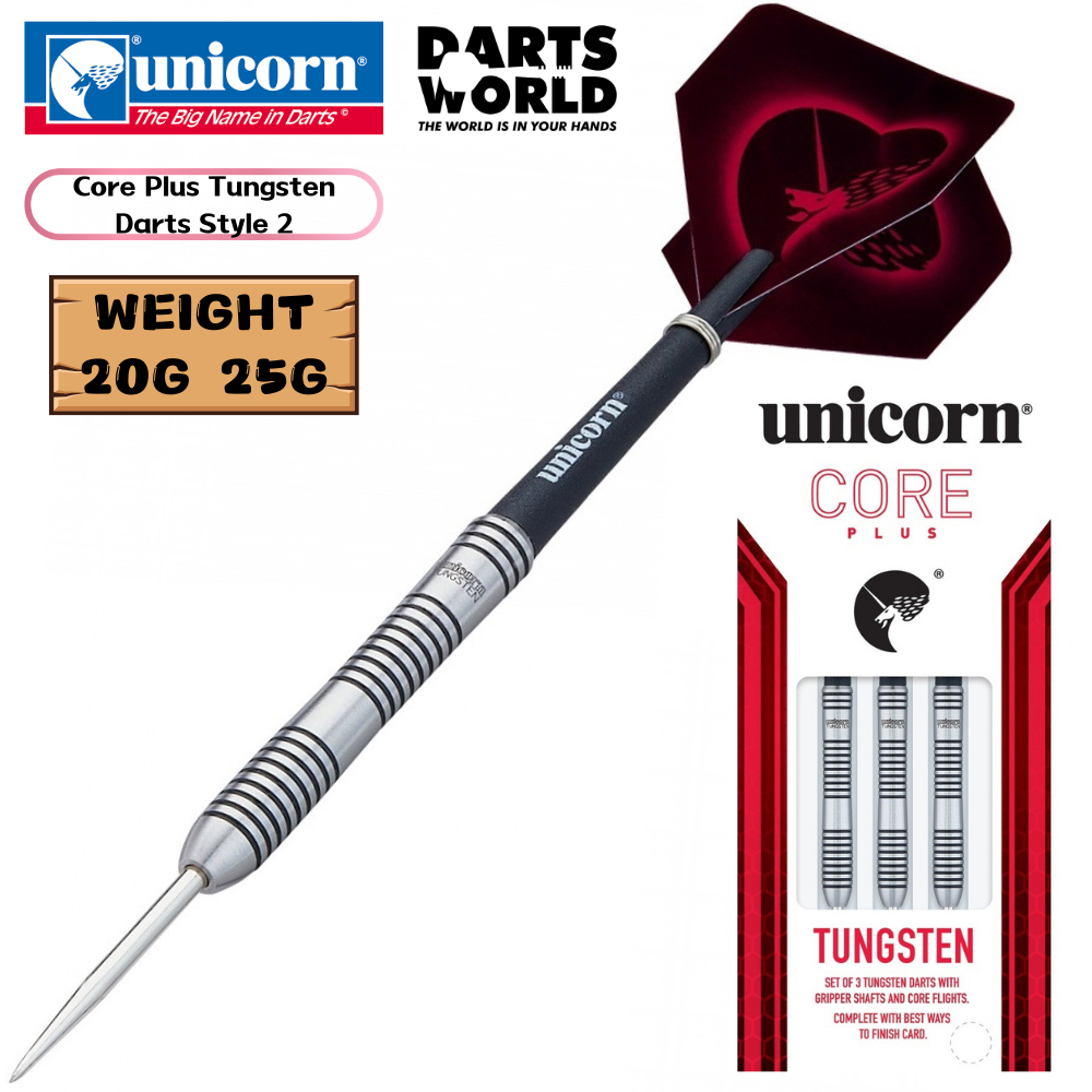 🔥READY STOCK🔥Unicorn Steel tip dart - Core Plus Tungsten Darts Style 2 (20G 22G 24G) | Shopee ...