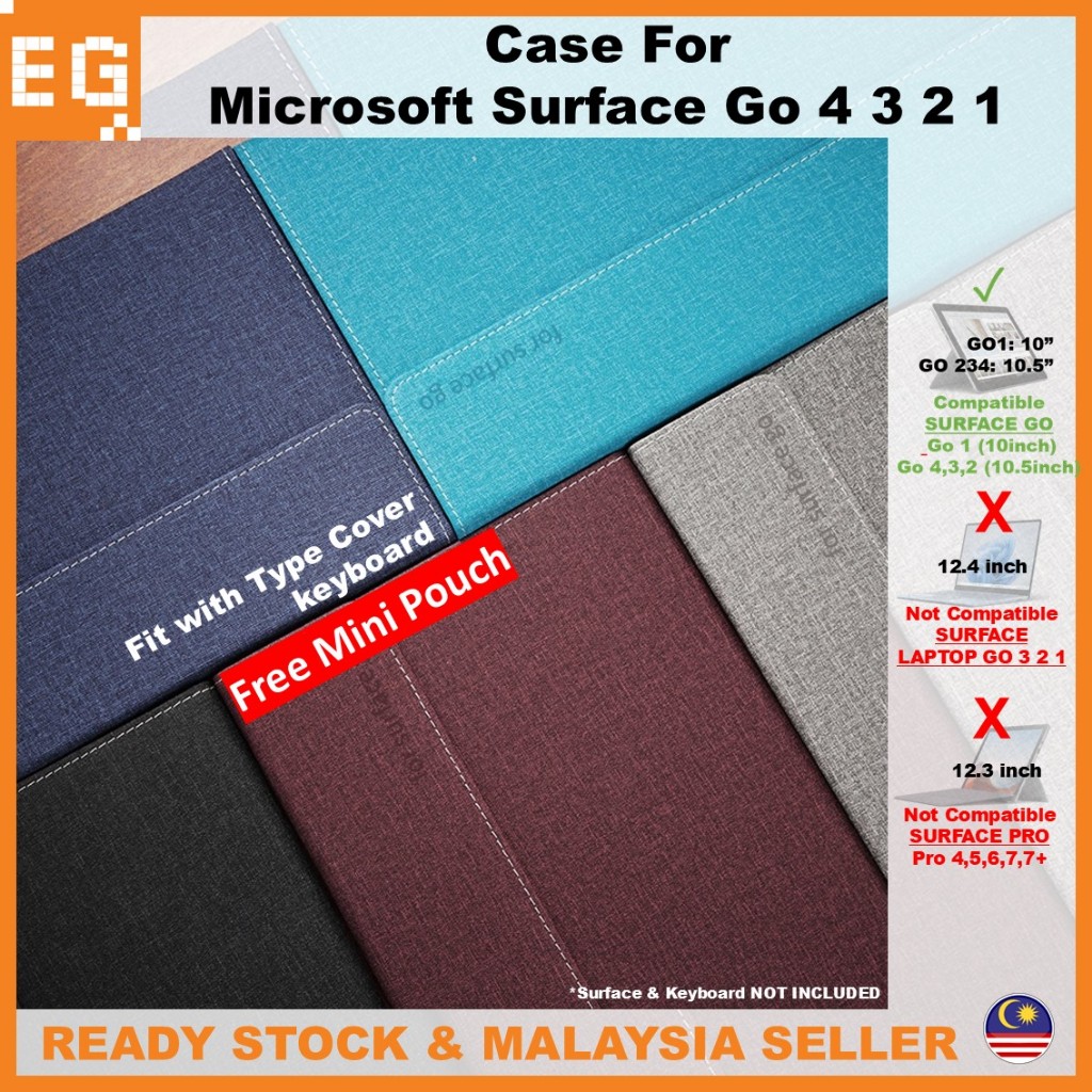 Surface Go 4 Go 3 Go 2 Go 1 Flip Cover Case Honeycomb Pattern PC Hard ...