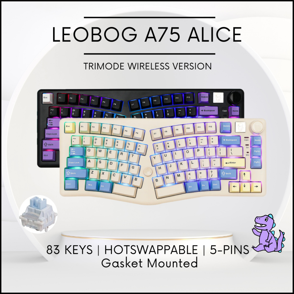 [READY STOCK] LEOBOG A75 75% Alice Layout Keyboard With Knob Full Kit ...
