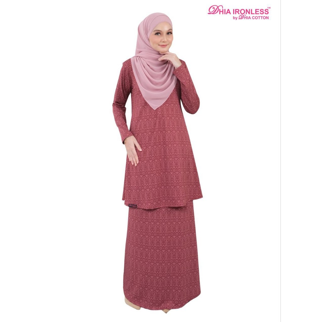 Dhia Cotton New Release Baju Kurung Dhia Ironless Set 415 | Shopee Malaysia