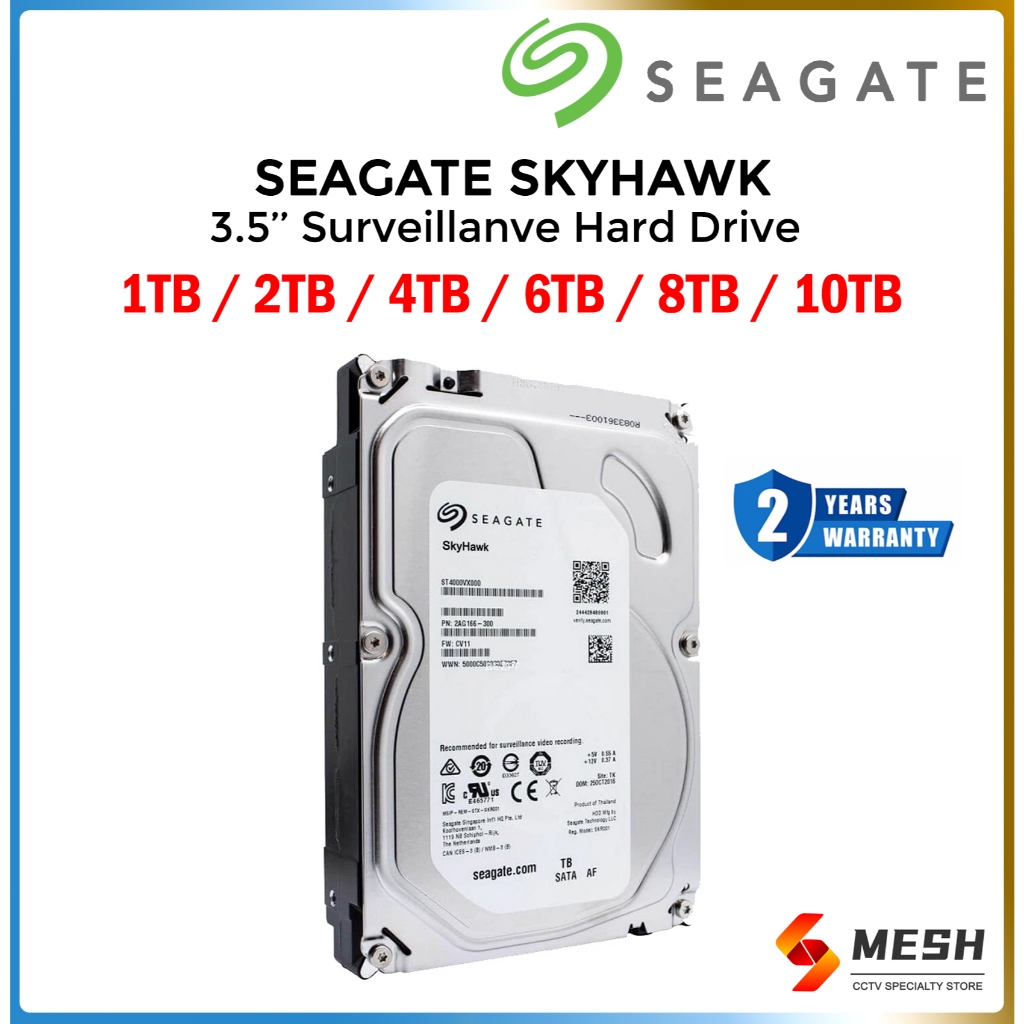 Seagate Skyhawk 1TB/2TB/4TB /6TB/8TB/10TB 3.5" inch Internal Surveillance HARDDISK HDD for CCTV ...