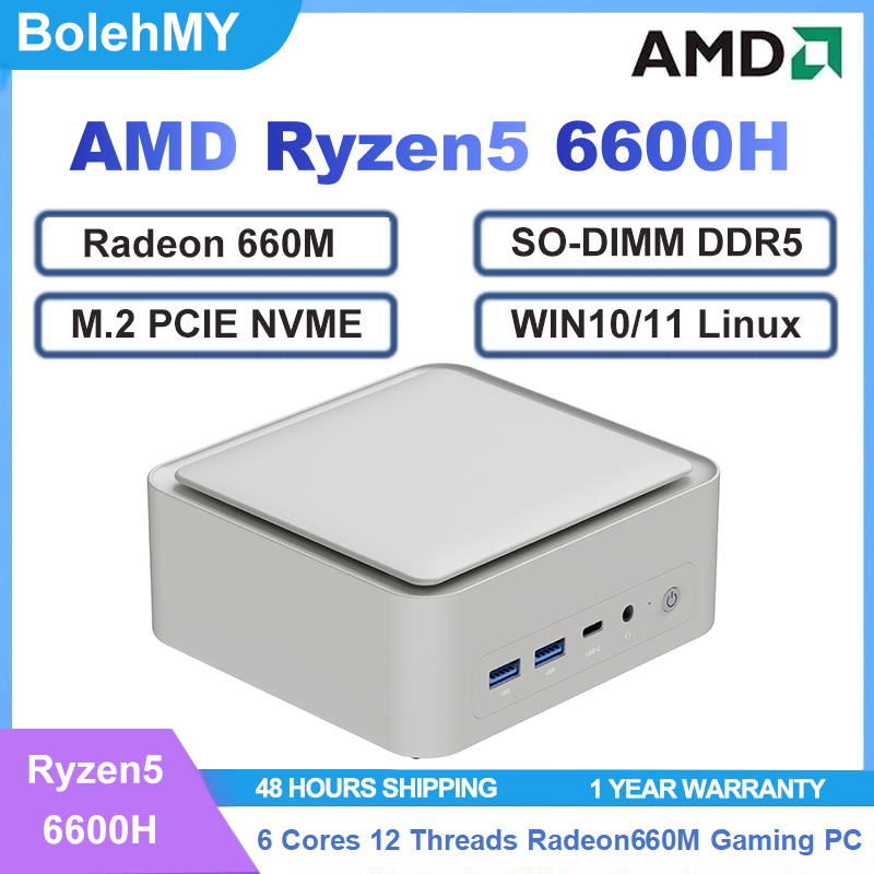 SZBOX Z66 AMD Ryzen5 6600H 6C/12T Radeon 660M DDR5 M.2 2280 PCIE NVME ...