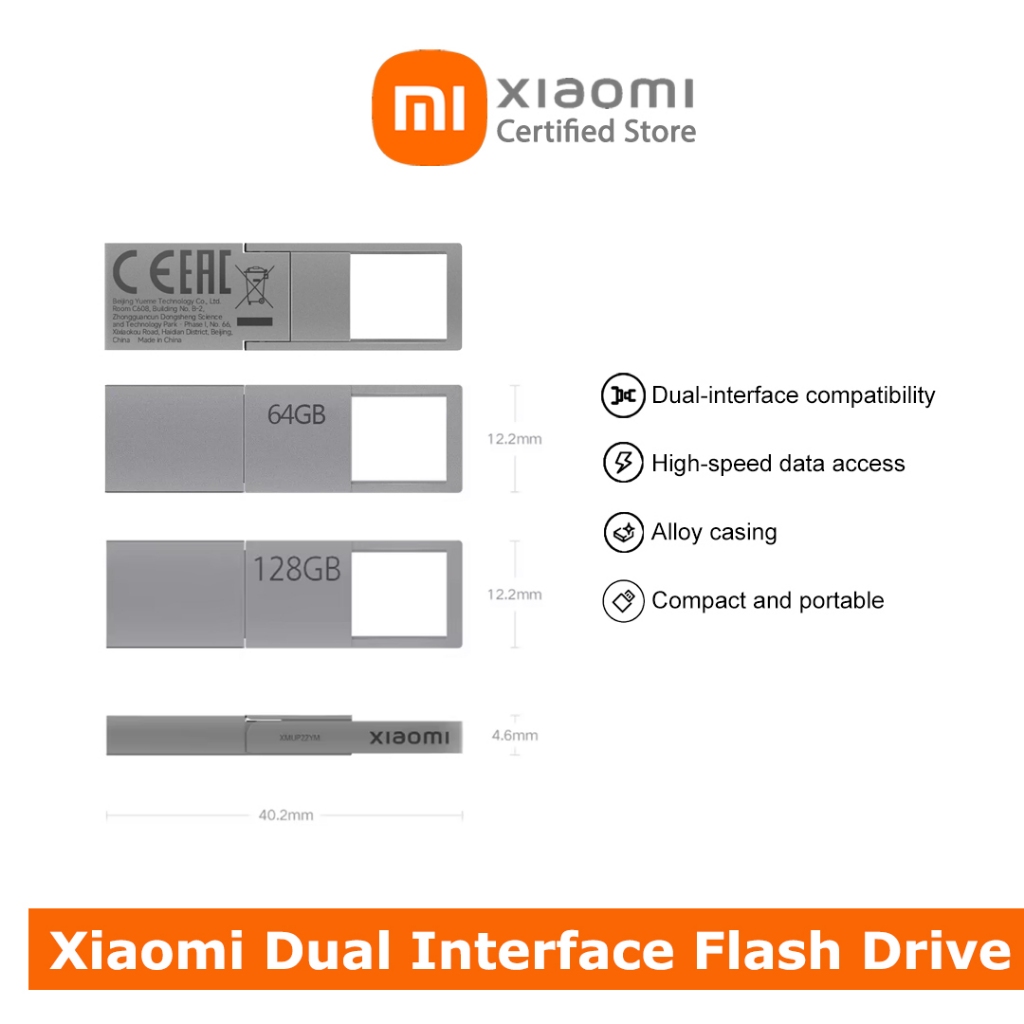 Xiaomi Dual Interface Flash Drive | 64GB | 128GB | Metal Body | High ...