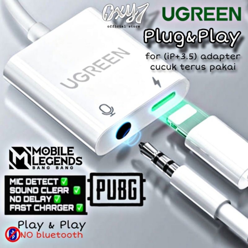 Aux 3.5mm Adapter Splitter Phone Support Call Gaming Open Mic PUBG iP ...