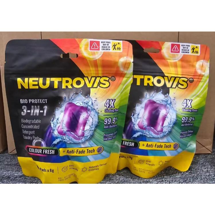 Neutrovis 3-IN-1 Biodegradable Concentrated Detergent Laundry Pods (8g ...