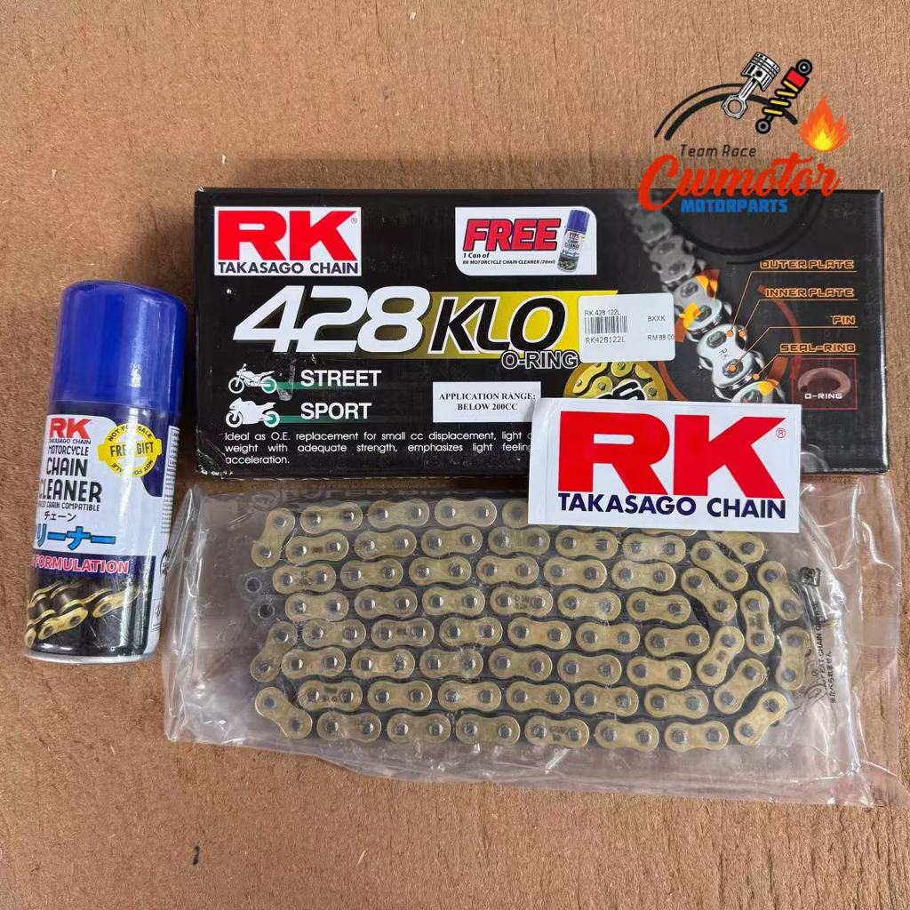 (100% ORIGINAL RK) CHAIN 428 RANTAI ORING O-RING RK (FREE GIFT CHAIN ...