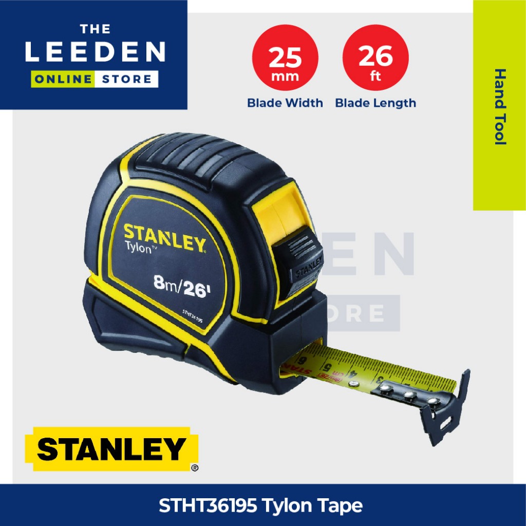 Stanley STHT36195 Tylon Short Tape 8M/26 X 25MM | Shopee Malaysia
