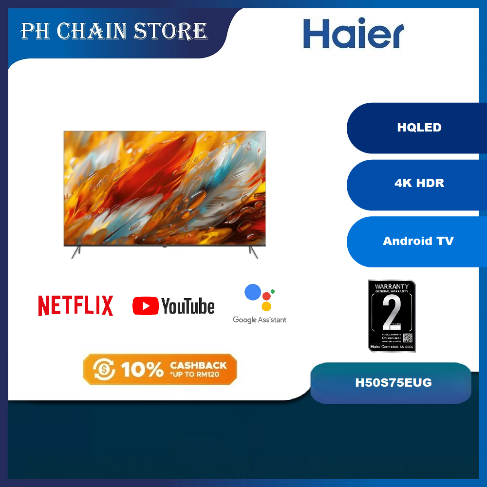 HAIER H50S75EUG H55S75EUG H65S75EUG 50" - 65" HQLED 4K UHD ANDROID TV ...