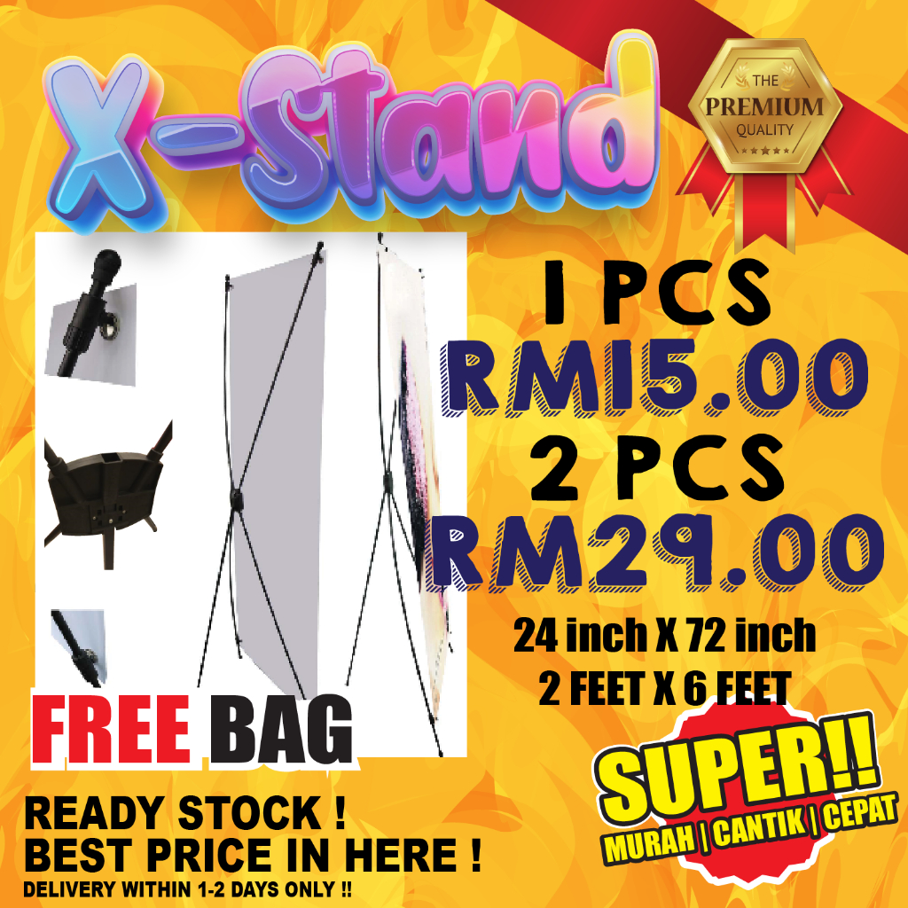 X STAND (READY STOCK) PROMO BUNTING BANNER Stand | Shopee Malaysia