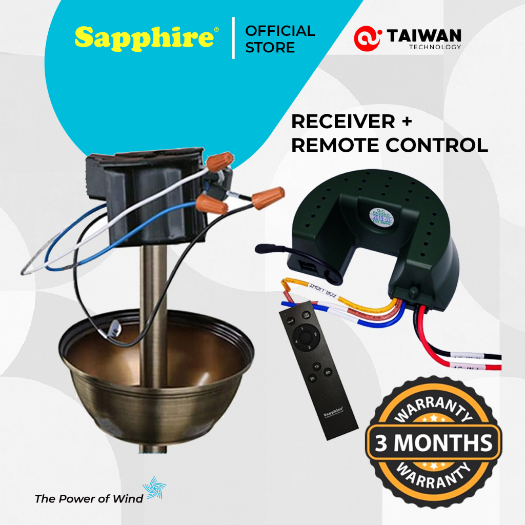 Sapphire Ceiling Fan Receiver with Remote Control | Menukar Kapasitor ...