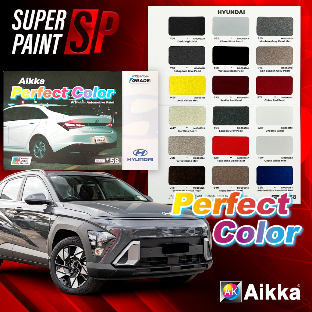 Aikka Perfect Color Chart No58 HYUNDAI 2K Paint Touch Up Paint Touch Up ...