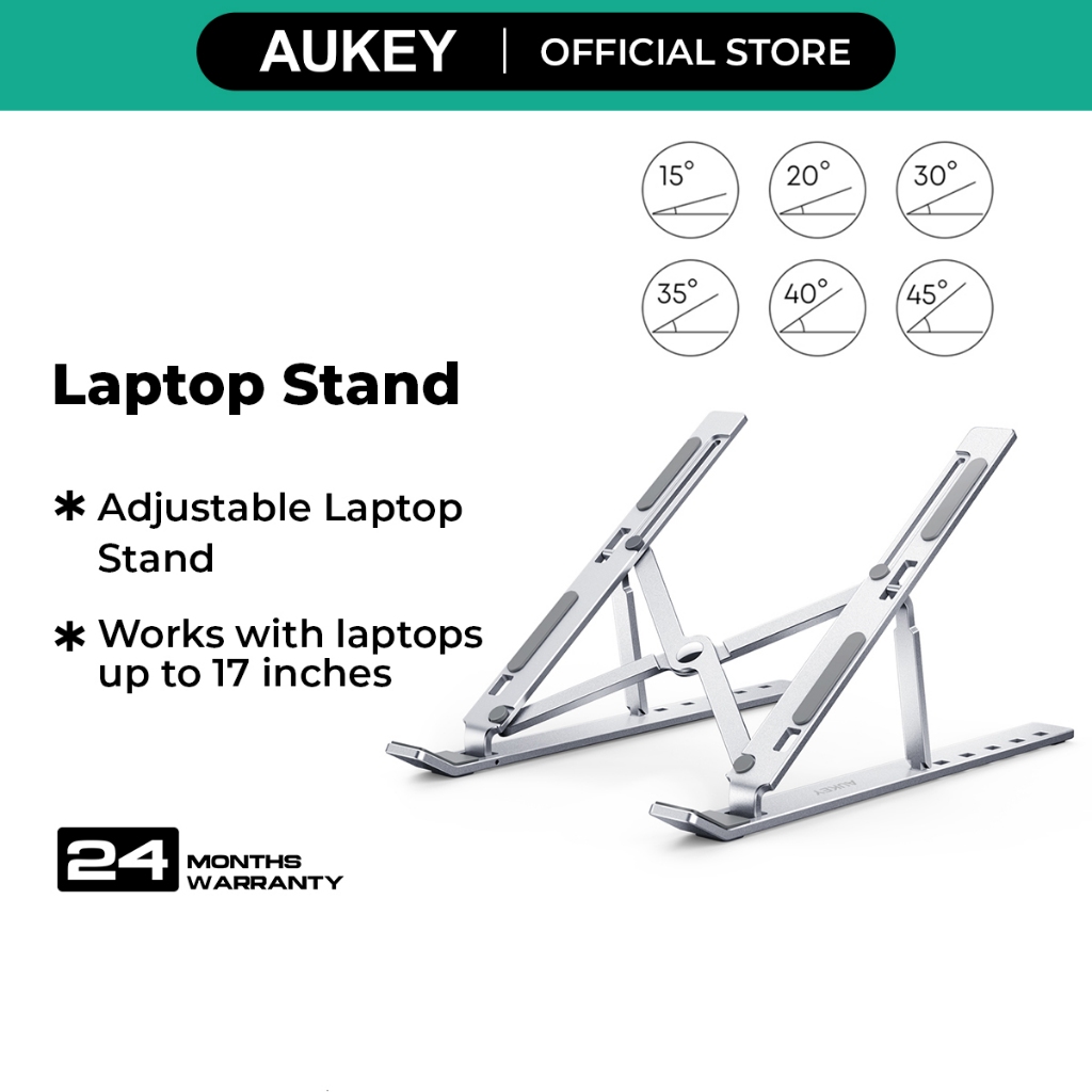 AUKEY HD-LT07 Aluminium Laptop Stand, Adjustable and Portable Laptop ...