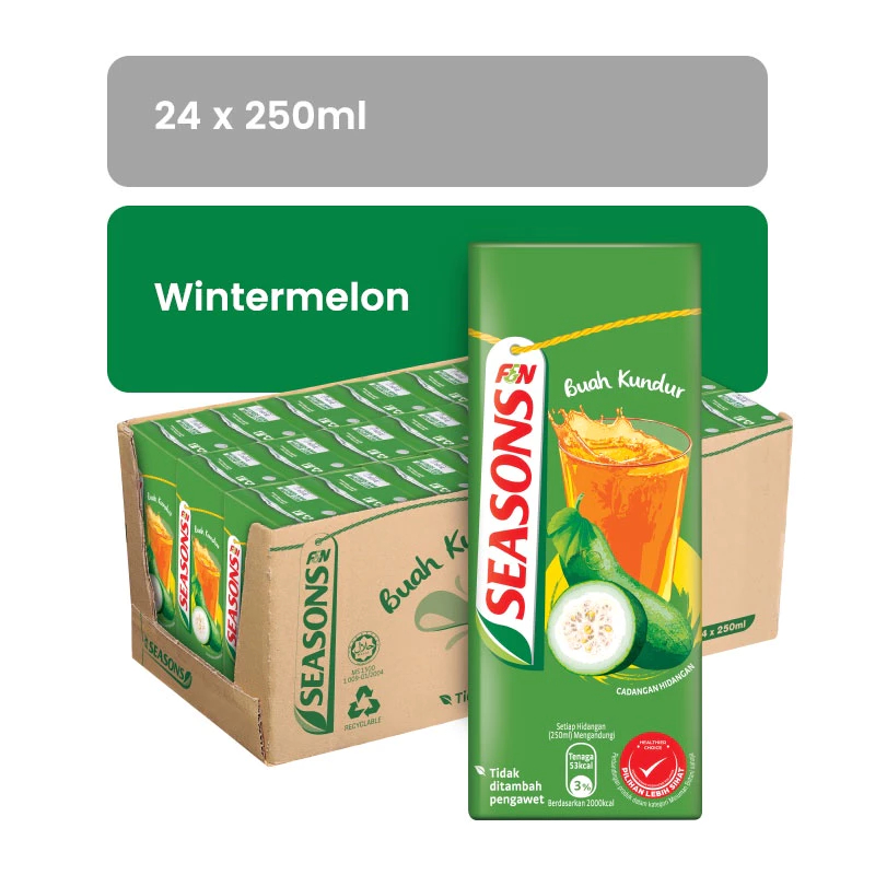 F&N SEASONS WINTERMELON 250ML X 24 (TETRA PACK 1 CARTON) | Shopee Malaysia