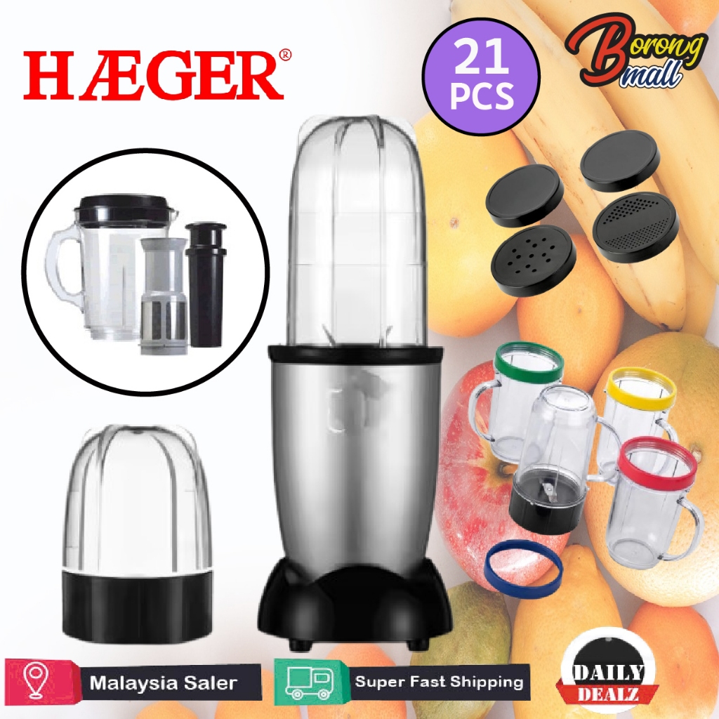 HAEGER 21pcs Food Processor Blender Mixer Juicer Extractor Multipurpose ...