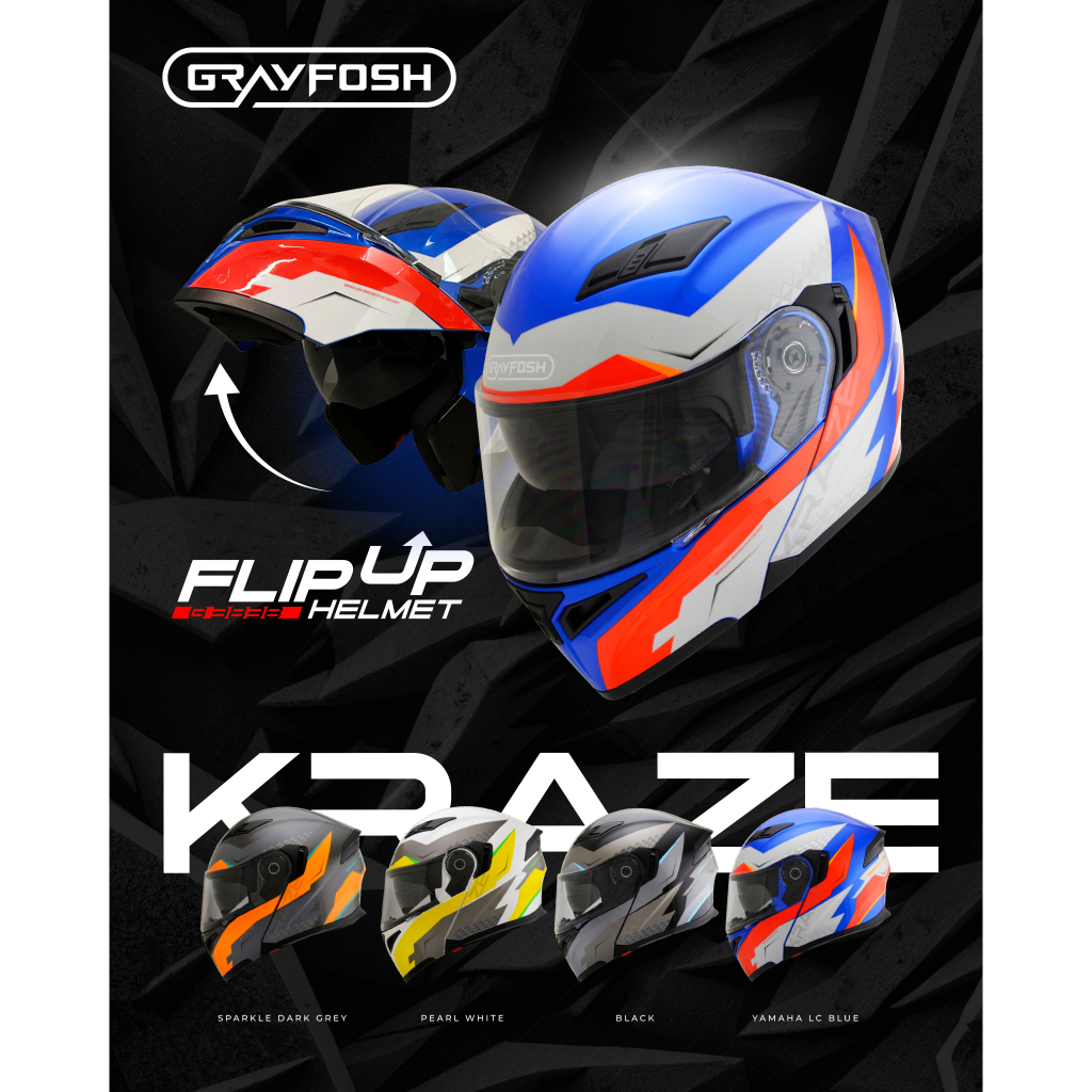 GRAYFOSH G3838 MODULAR FLIP UP HELMET | Shopee Malaysia